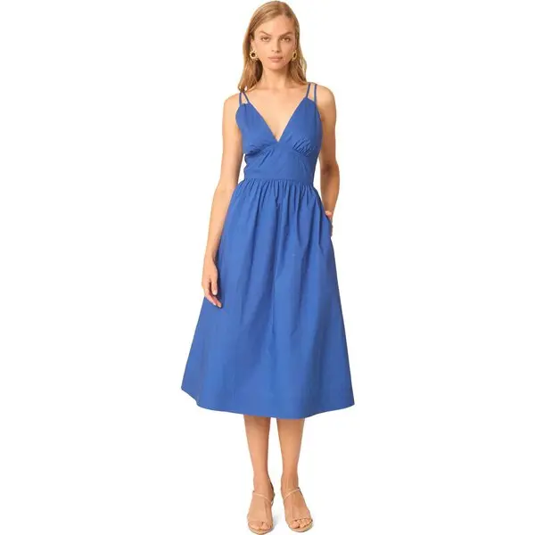 GILNER FARRAR Gf285 Floria Halter Midi Dress - Azure