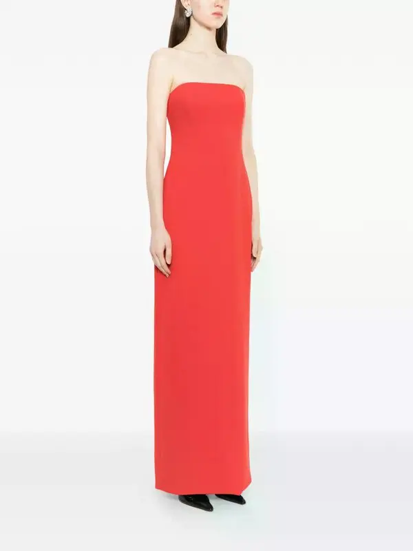 Amsale Strapless Column Maxi Dress - Red