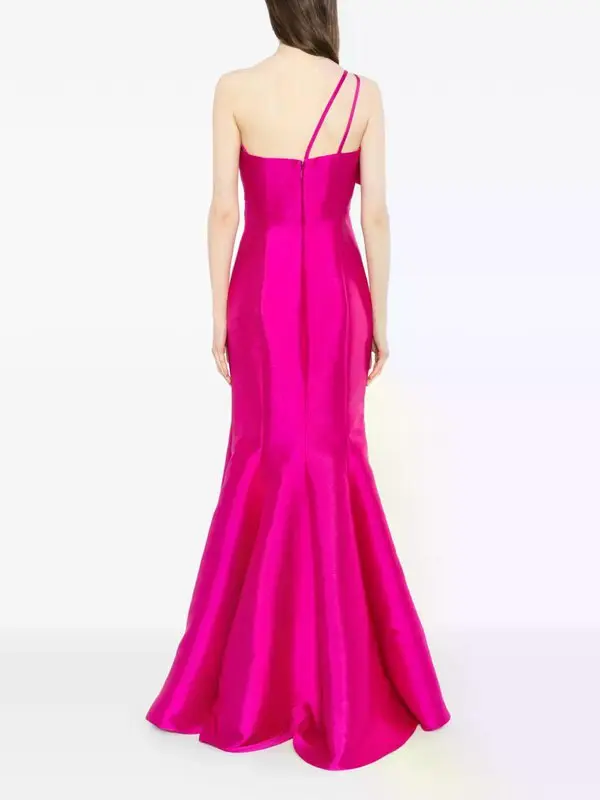 Amsale One-shoulder Bow Maxi Dress - Pink
