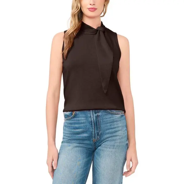 CECE DUPRAZ Tie Neck Sleeveless Sweater - Delicioso