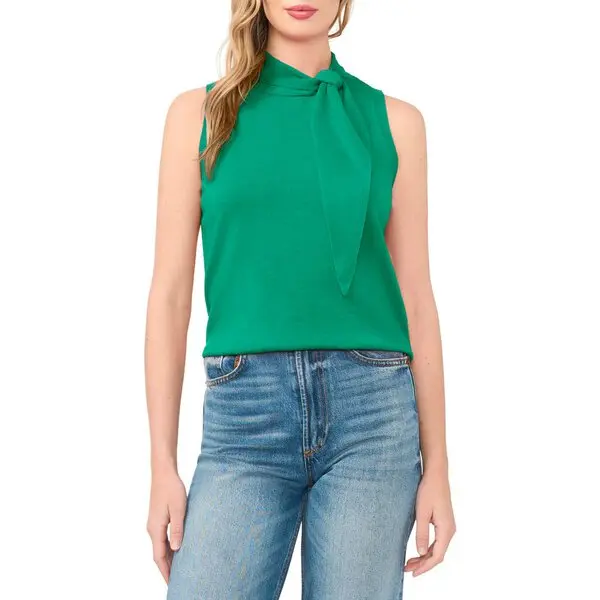 CECE DUPRAZ Tie Neck Sleeveless Sweater - Minty Green