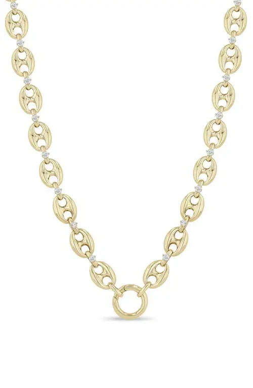 Zoe Chicco 14k Gold Diamond Mariner Link Enhancer Necklace - 14k Yellow Gold