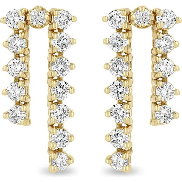 Zoe Chicco 14k Gold Diamond Tennis Drop Earrings - 14k Yellow Gold