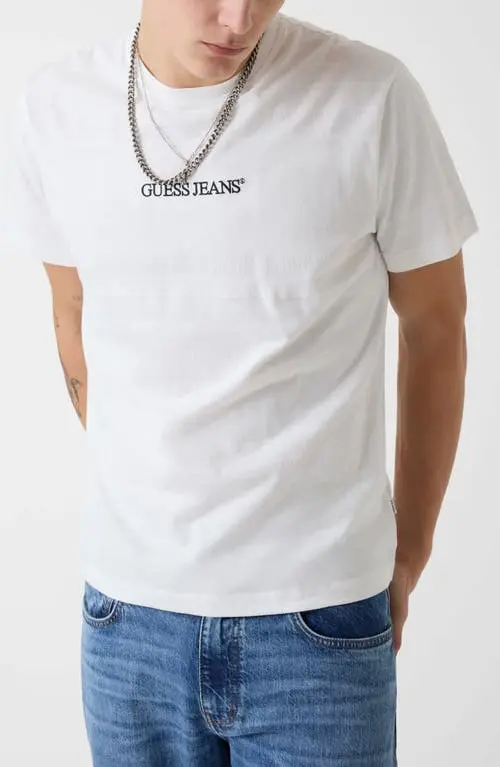 Guess Jacquard Stripe Logo Graphic T-shirt - White
