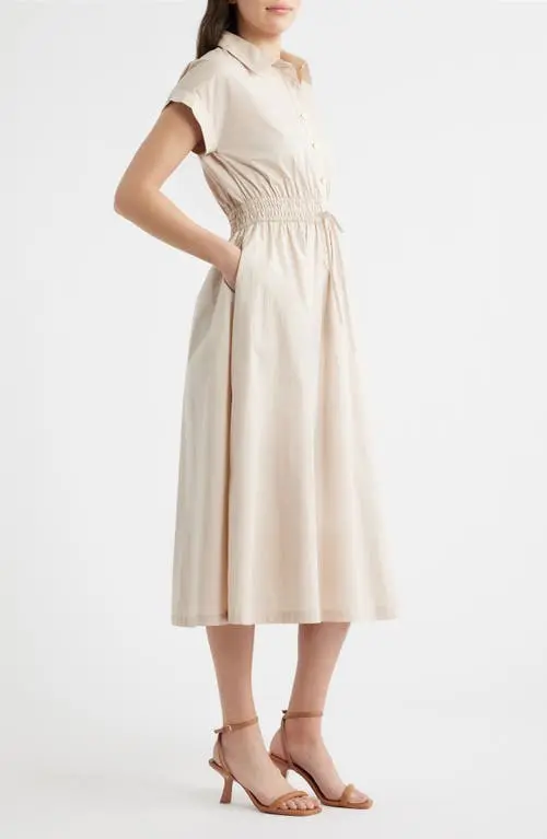 ZOE AND CLAIRE Tie Waist Midi Shirt Dress