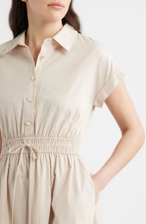 ZOE AND CLAIRE Tie Waist Midi Shirt Dress