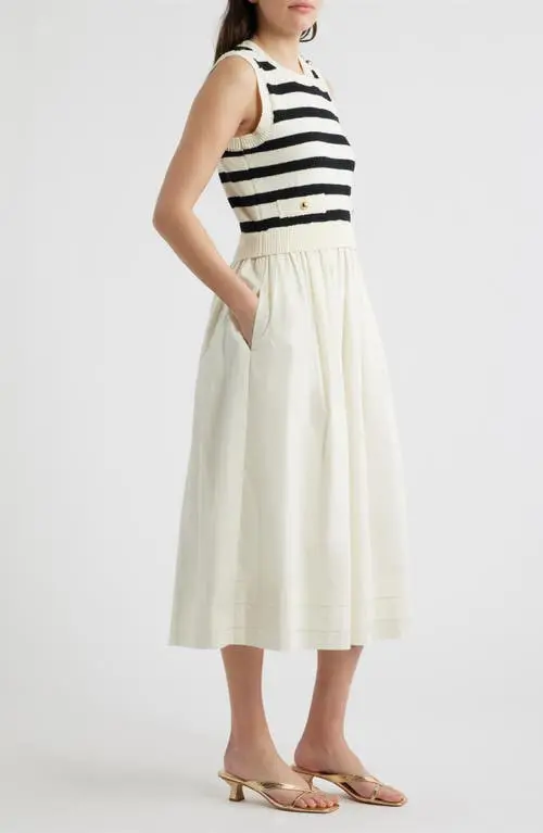 ZOE AND CLAIRE Mixed Media Sleeveless Dress