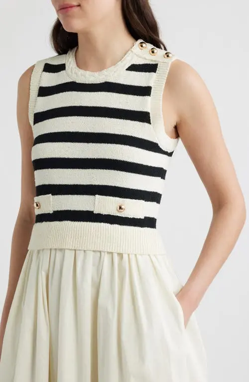 ZOE AND CLAIRE Mixed Media Sleeveless Dress