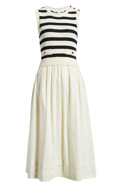 ZOE AND CLAIRE Mixed Media Sleeveless Dress