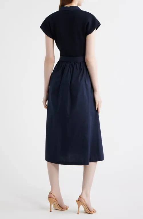 ZOE AND CLAIRE Mixed Media Shirtdress