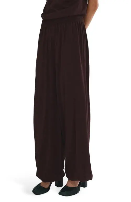 Mango Knit Balloon Leg Trousers - Wine