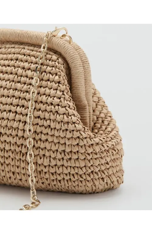 Mango Natural Fiber Frame Clutch