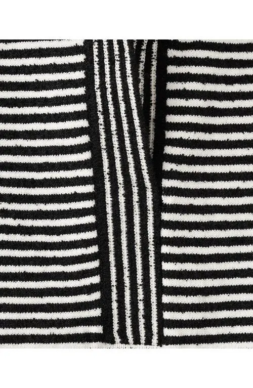 Mango Stripe Cap-sleeve Cropped Polo Sweater