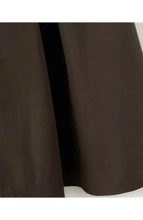 Mango Pleated Cotton-blend Midi Skirt - Chocolate