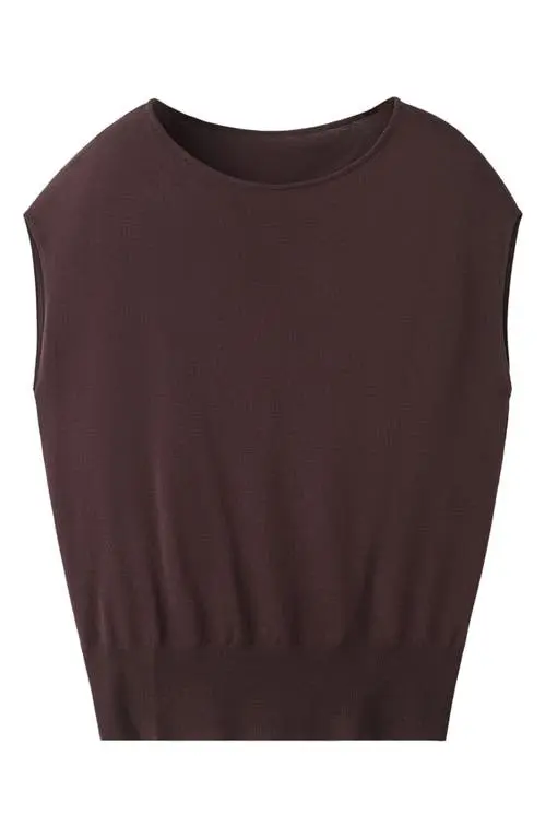 Mango Boat Neck Cap Sleeve Sweater