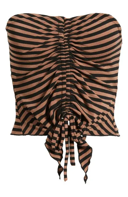 BDG URBAN OUTFITTERS Striped Bandeau Top - Brown Stripe