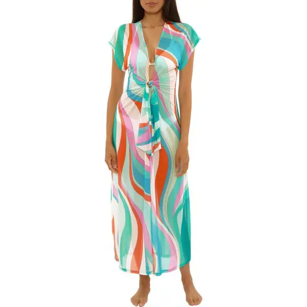 Trina Turk Apollo Mesh Cover-up Dress - Multi