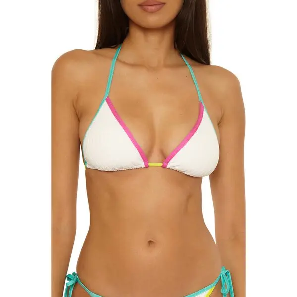 Trina Turk Maori Triangle Bikini Top - White/multi