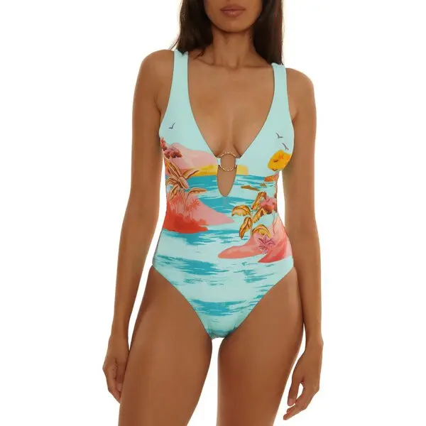 Trina Turk Cyclades Plunge One-piece Swimsuit - Multi