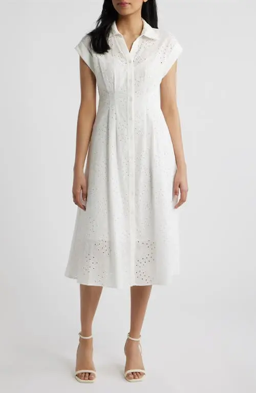 Julia Jordan Cotton Broderie Anglaise Shirtdress