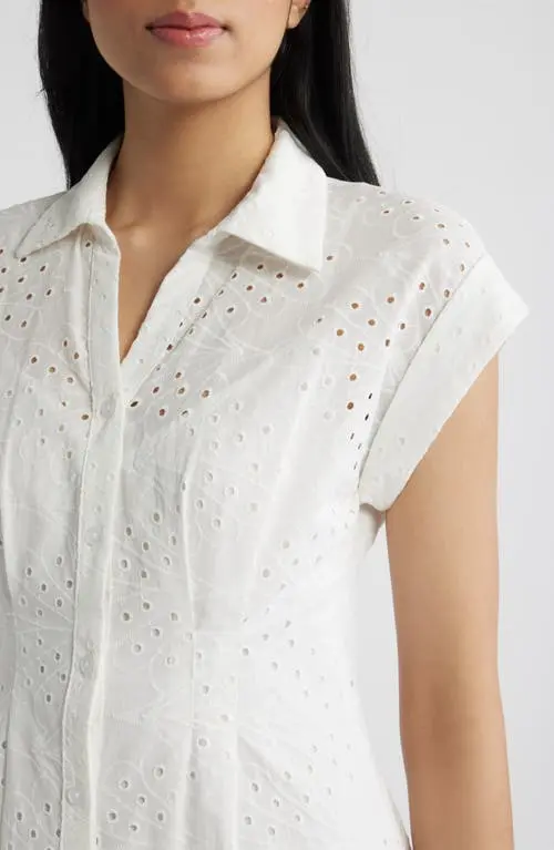 Julia Jordan Cotton Broderie Anglaise Shirtdress