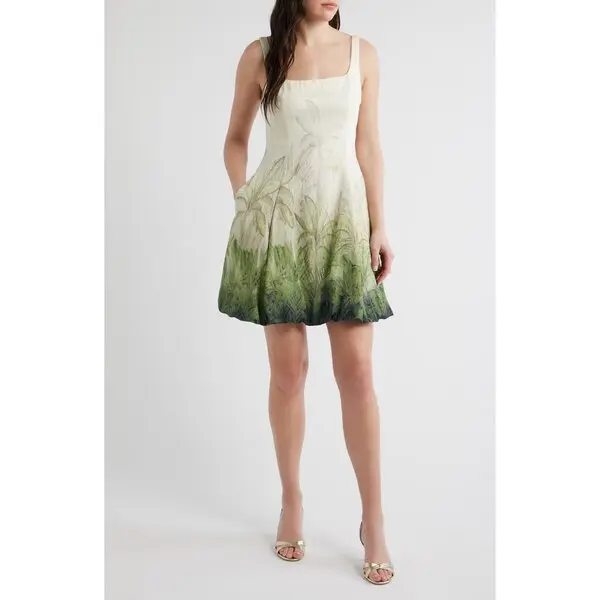 Julia Jordan Tropical Print Fit-and-flare Minidress