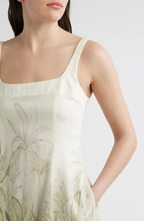 Julia Jordan Tropical Print Fit-and-flare Minidress