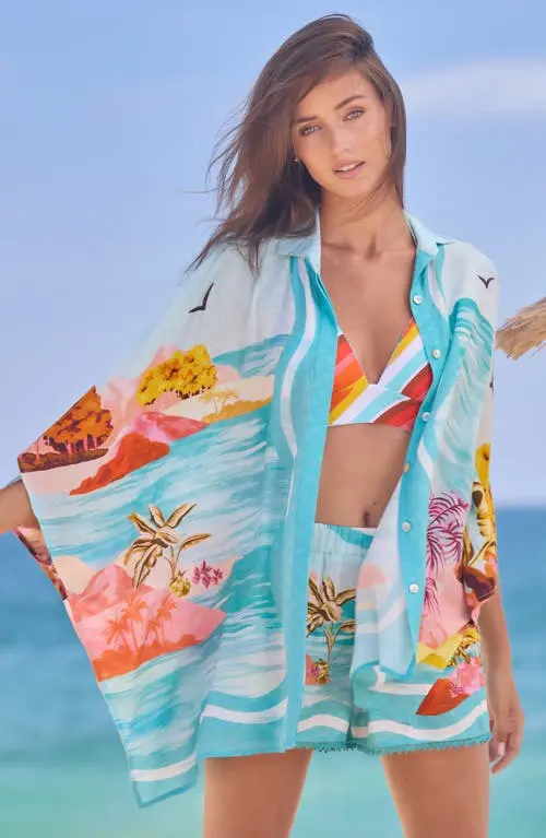 Trina Turk Cyclades Print Cover-up Shorts