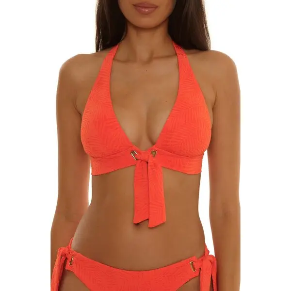 Trina Turk Jacquard Bikini Top - Heat