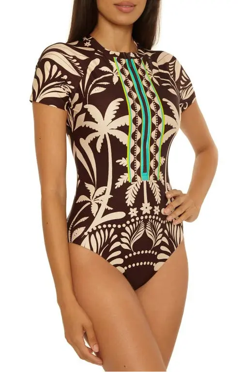 Trina Turk Syros Front Zip One-piece Swimsuit