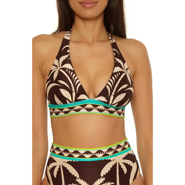 Trina Turk Syros Banded Halter Bikini Top - Multi