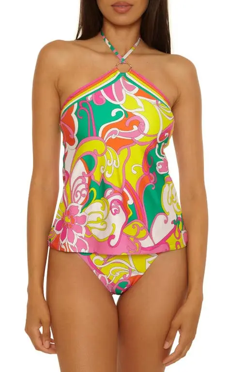 Trina Turk Elara Reversible High-neck Tankini Top - Multi
