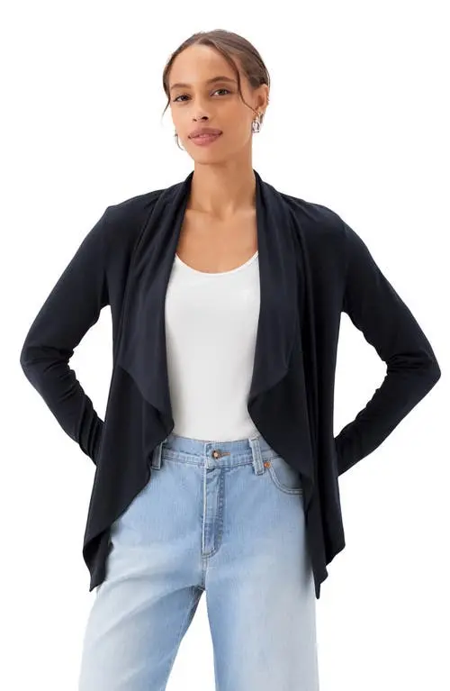 Karen Kane Open Front Cardigan - Black