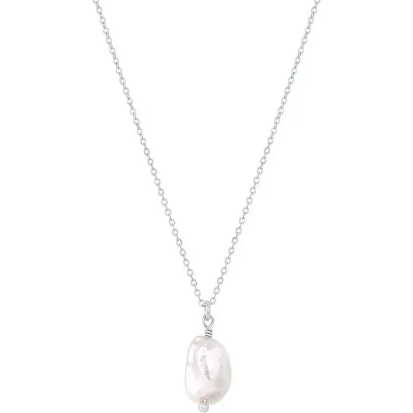 SET & STONES Adelle Pearl Necklace - Silver/white