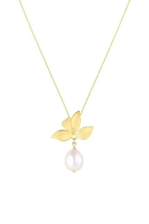 SET & STONES Maeva Pearl Necklace - Gold/white