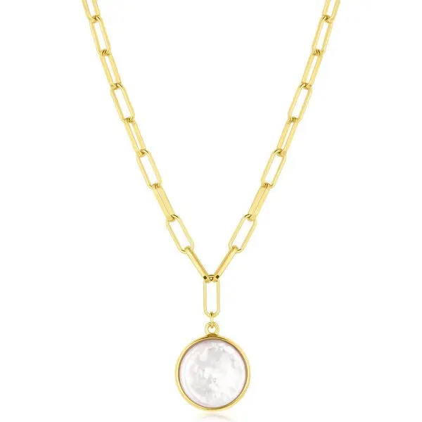 SET & STONES Capri Pearl Pendant Necklace - Gold