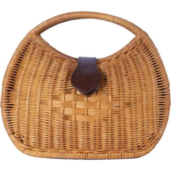 JELAVU Artemiss Rattan Half Moon Clutch