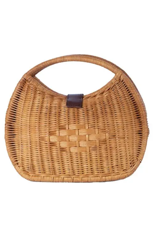 JELAVU Artemiss Rattan Half Moon Clutch