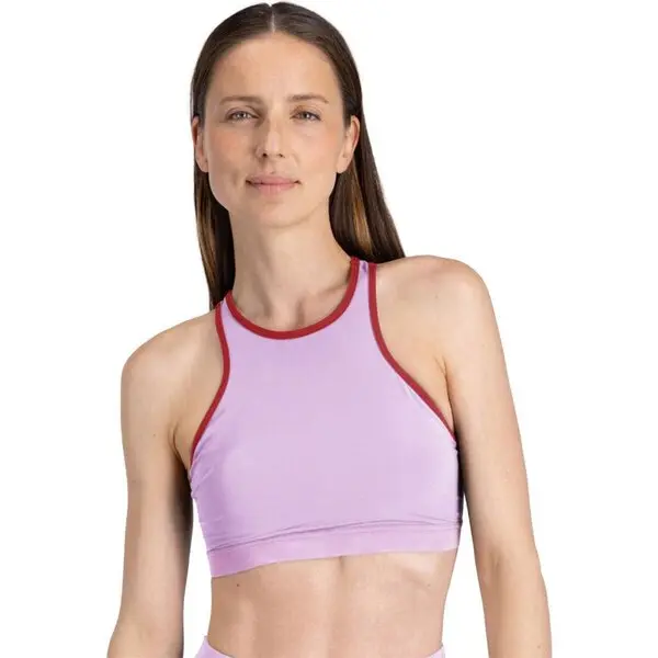 Wallien Racerfront Tie Bikini Top - Lilac/sporting Red