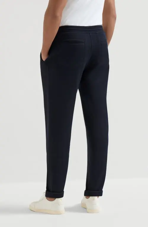 Brunello Cucinelli Cashmere And Silk French Terry Trousers - Blue