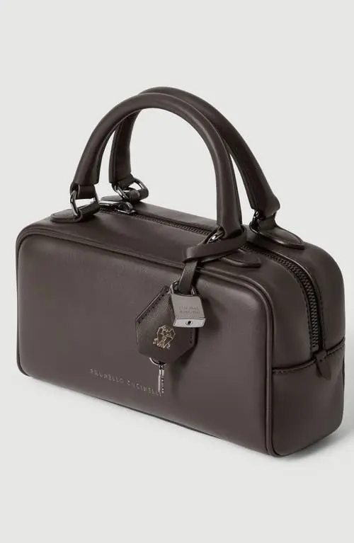 Brunello Cucinelli Small Nappa Boston Explorer Bag - Rust Brown