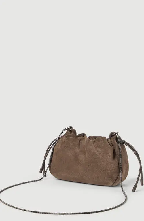 Brunello Cucinelli Suede Mini Mellow Bucket Bag