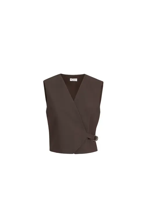 Brunello Cucinelli Wool Blend Vest - Cocoa