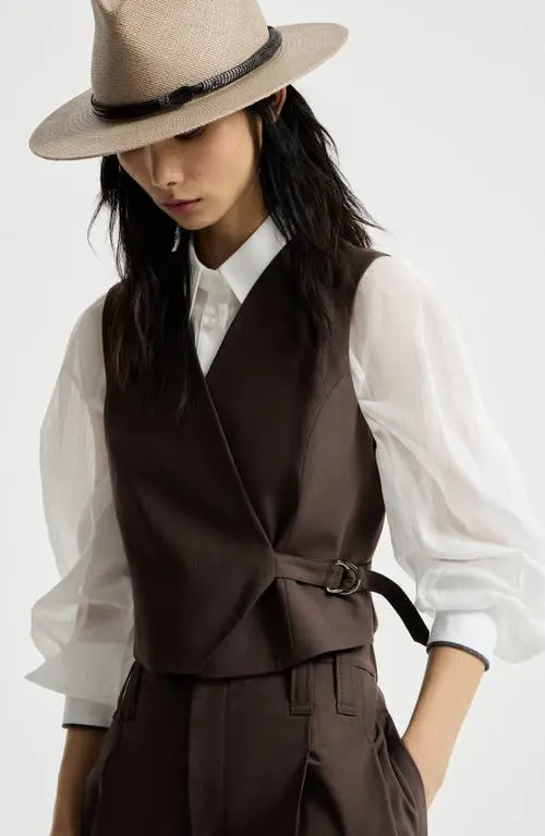 Brunello Cucinelli Wool Blend Vest - Cocoa