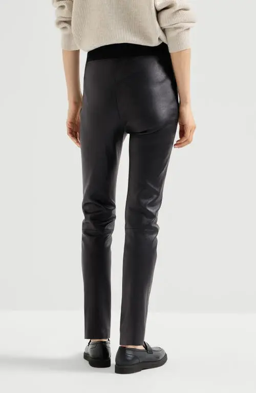 Brunello Cucinelli Stretch Nappa Leggings - Black