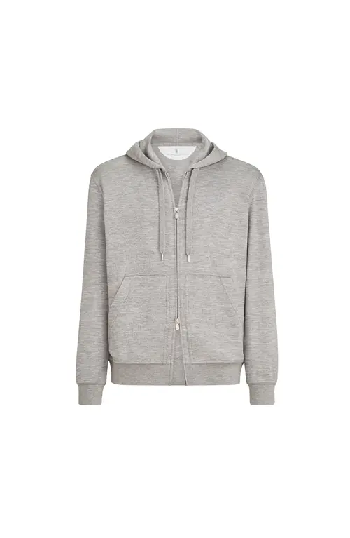 Brunello Cucinelli French Terry Zip Up Hoodie - Grey