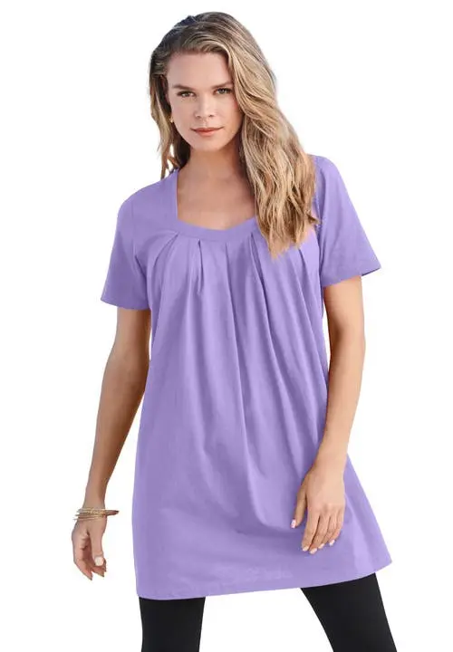 ROAMAN'S Ultimate Pleatneck Tunic - Vintage Lavender