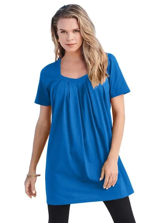 ROAMAN'S Ultimate Pleatneck Tunic - Vivid Blue