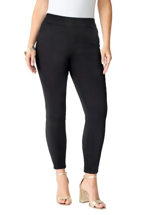 Roaman's 360° Stretch Embellished Jeggings - Black
