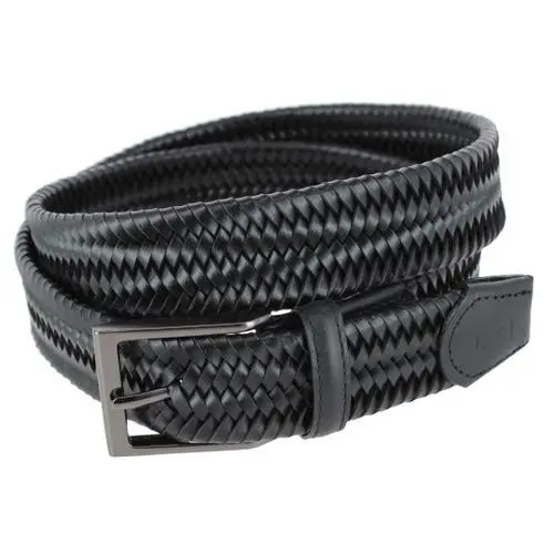 Trafalgar Andres Classic 35mm Leather Stretch Dress Belt - Black